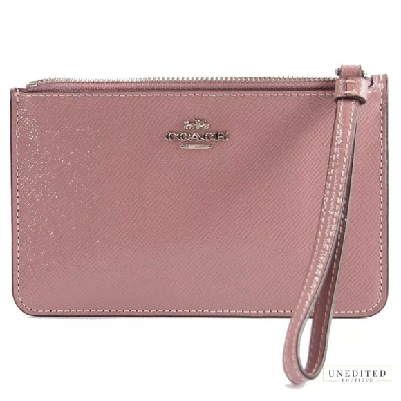 Coach | Bags | Nwt Coach Dusty Rose Leather Wristlet | Poshmark